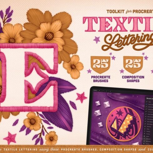 Textile Lettering Toolkit | MasterBundles