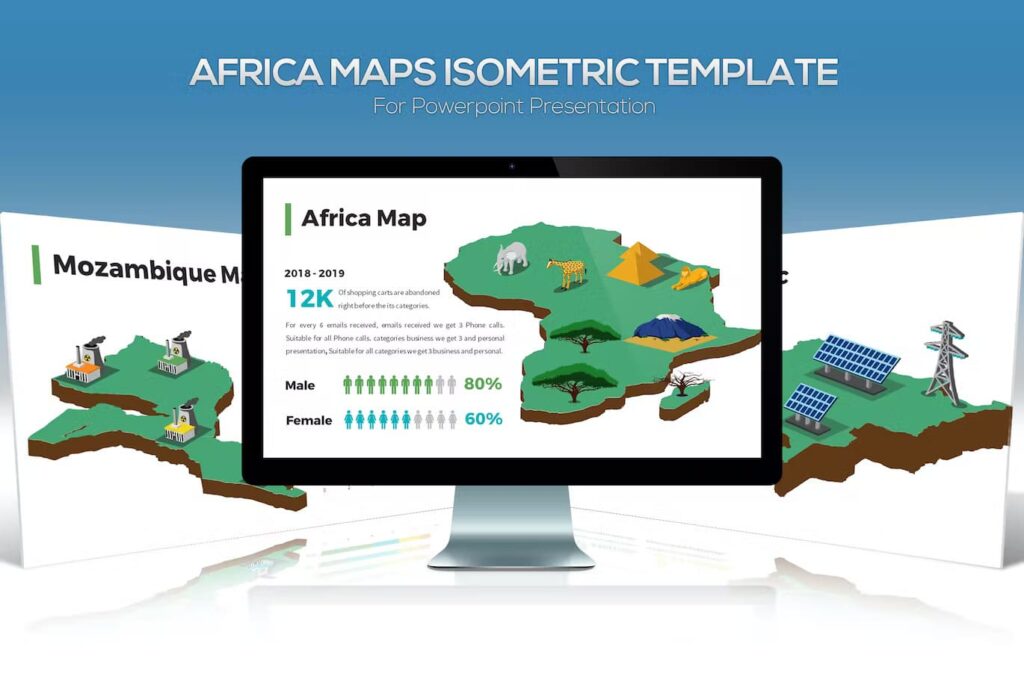 Africa Maps Isometric & Legends For Powerpoint – MasterBundles