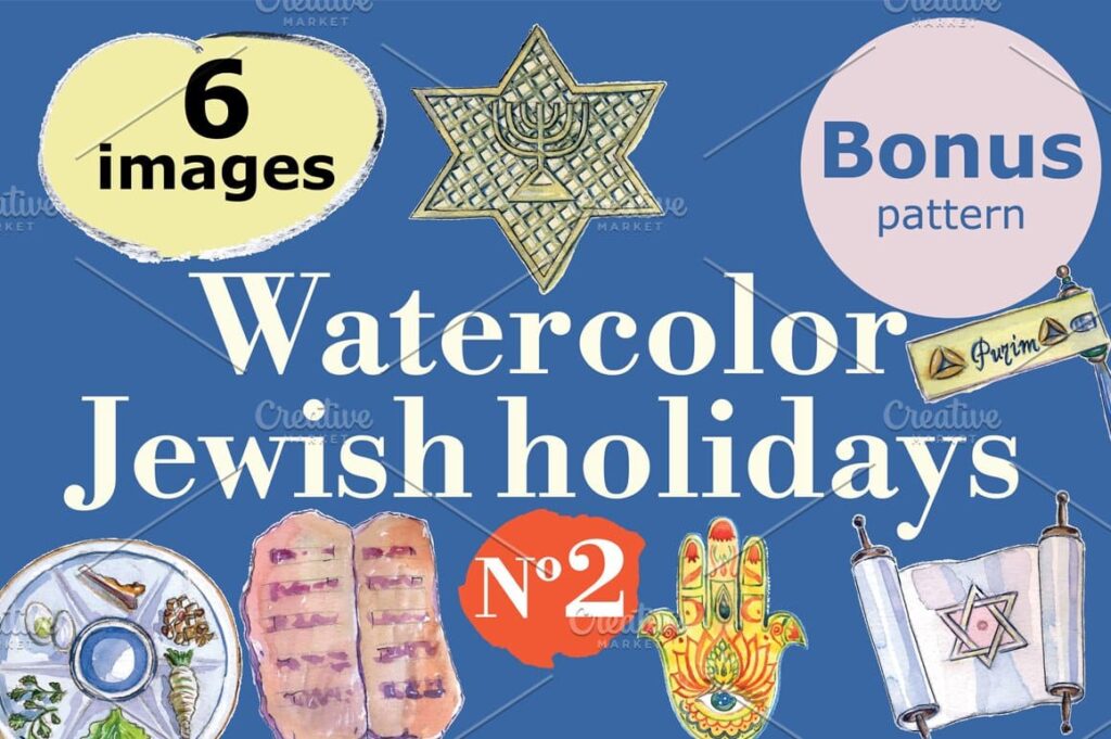 Watercolor Jewish Holidays-2 – MasterBundles