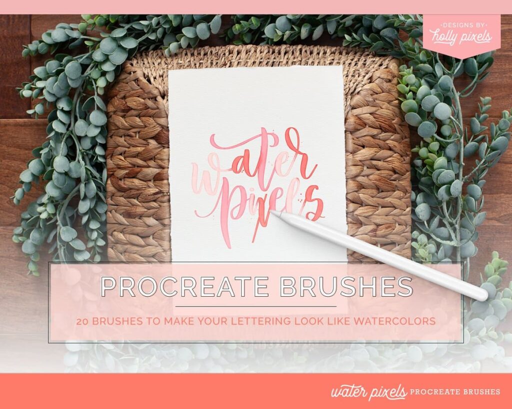 Procreate Brushes Watercolor Letters – MasterBundles