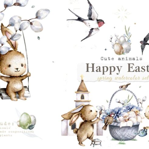 Happy Easter Spring Set | MasterBundles