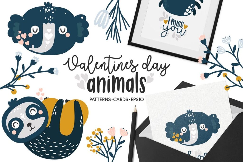 Valentine's Day - Animals Clipart – MasterBundles