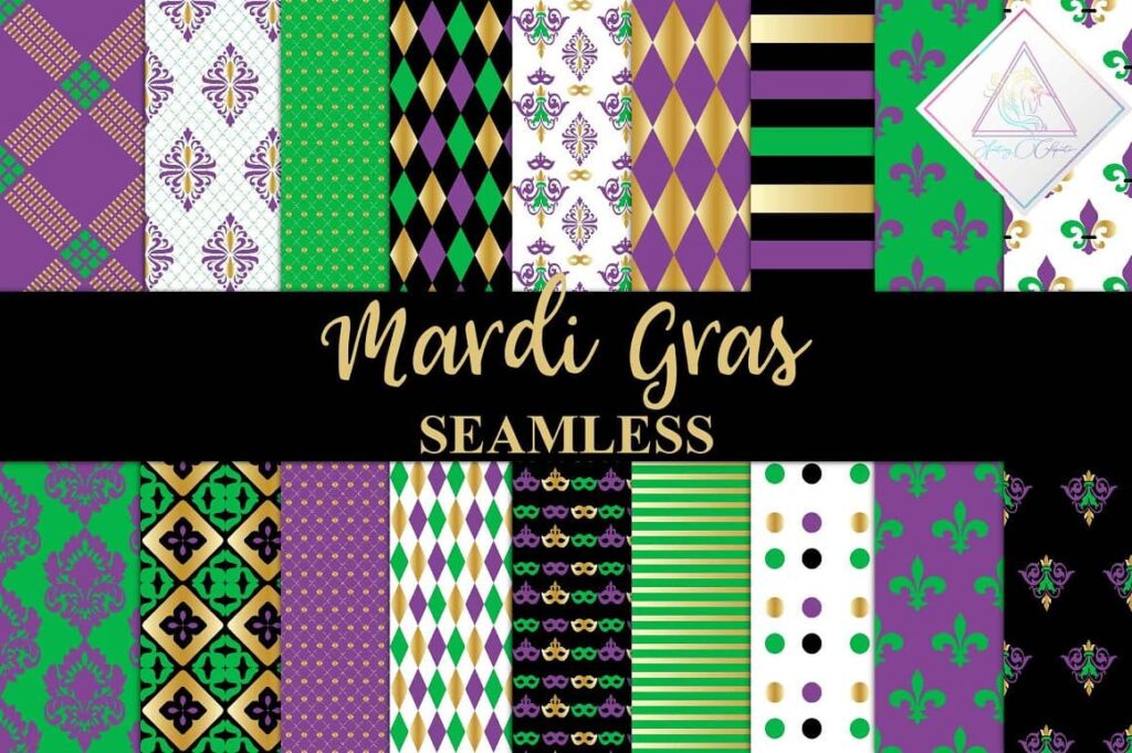 Mardi Gras Digital Paper – MasterBundles