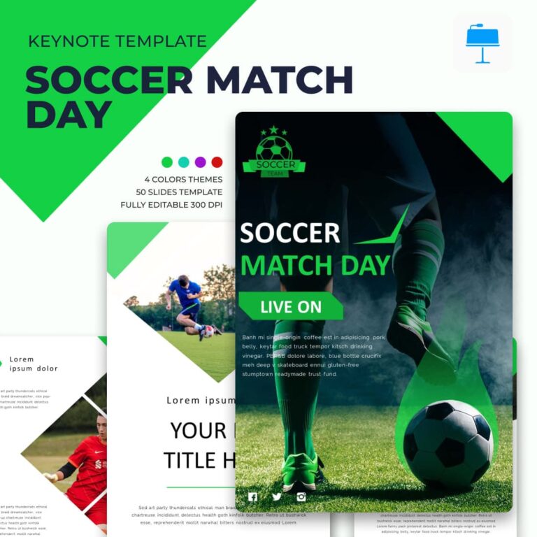 Soccer Match Keynote Template: 50 Slides – MasterBundles