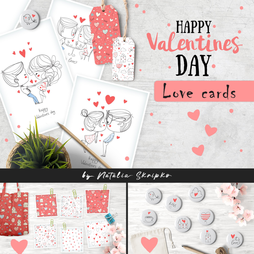 Happy Valentines Day. Love cards. – MasterBundles