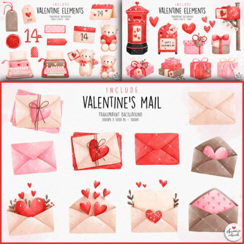 Valentine Mail Clipart – MasterBundles