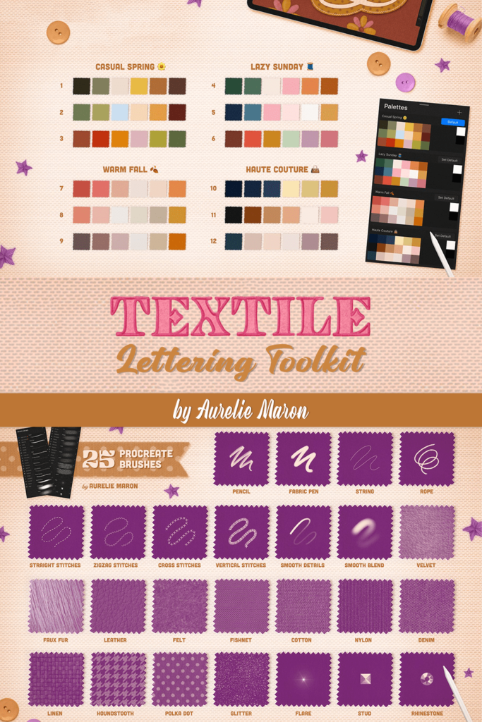 Textile Lettering Toolkit – MasterBundles