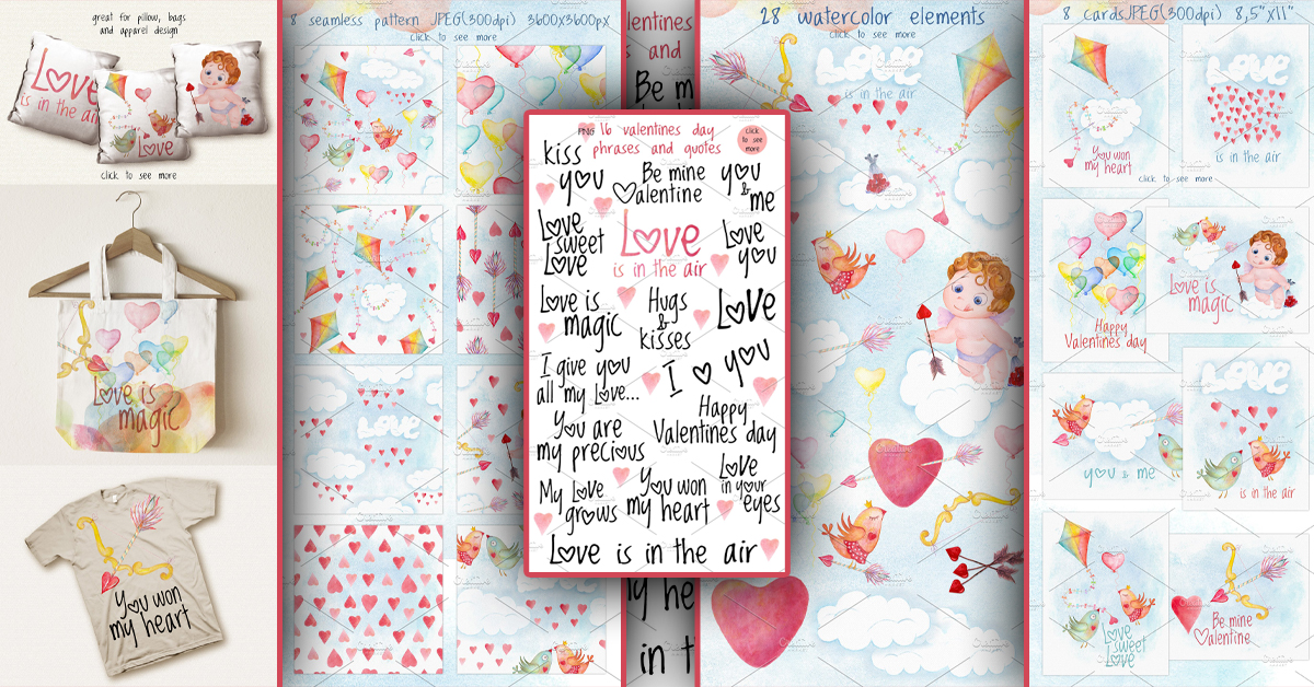 Valentines Day Love Watercolor Set – MasterBundles