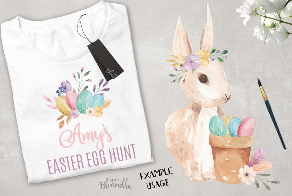 Easter Bunny Pastel Eggs Clipart Kit – MasterBundles