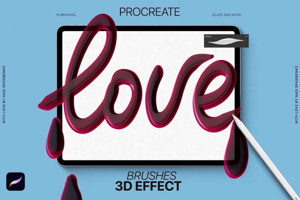 3D Effect Procreate Brushes – MasterBundles