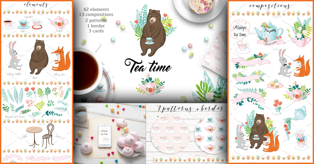 Tea Time. Lovely Vector Set. – MasterBundles