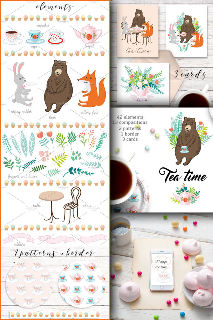 Tea Time. Lovely Vector Set. – MasterBundles