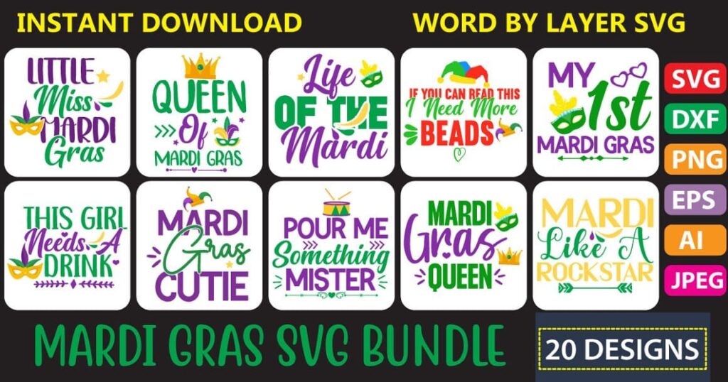 Mardi Gras SVG Bundle – MasterBundles