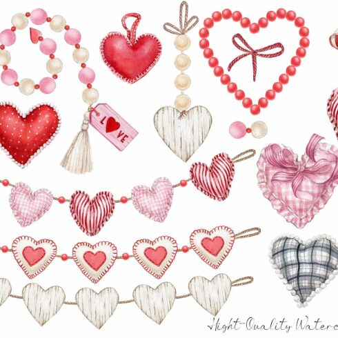 Valentine Bunting Heart Clipart | Master Bundles