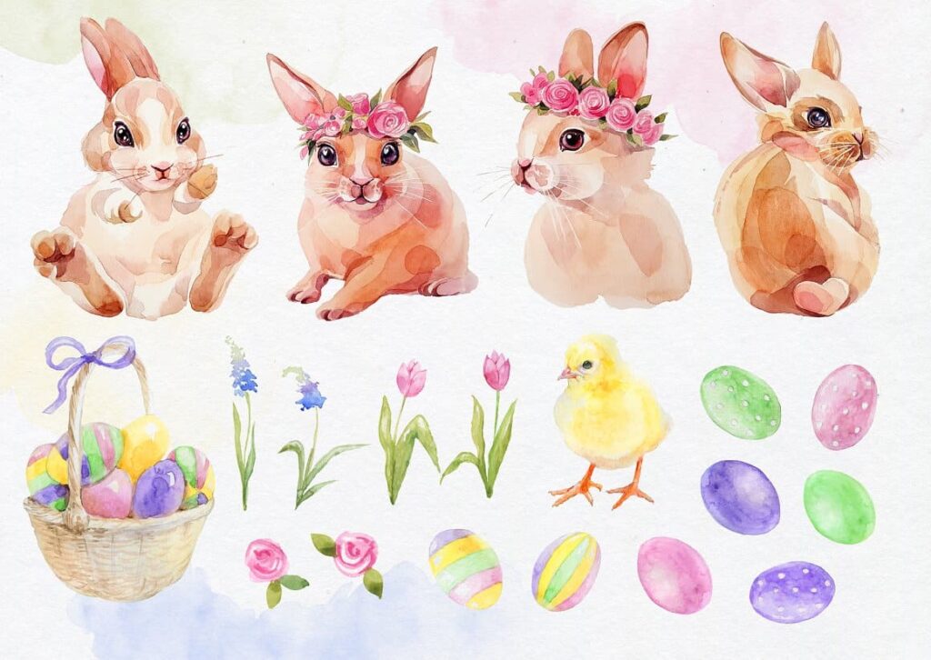 Easter Clipart. Bunny Clipart – MasterBundles