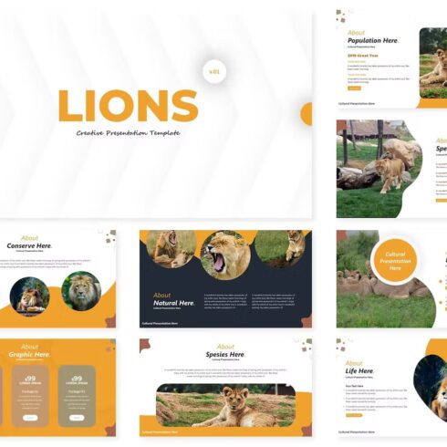 Lions Powerpoint Template | MasterBundles