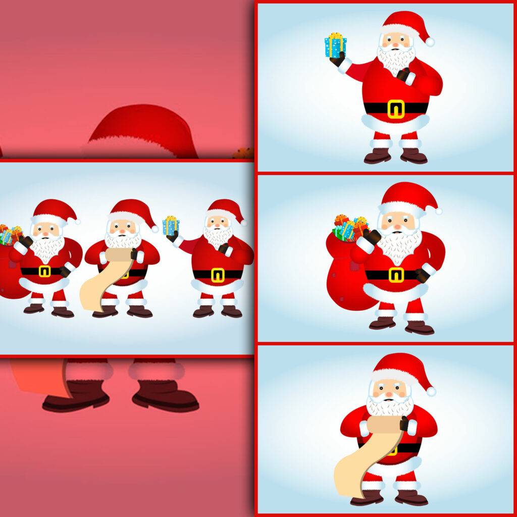 Set of Three Santa Claus Vector Design – MasterBundles