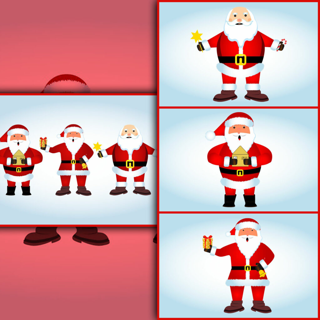 Set Vector Design of Three Santa Claus – MasterBundles