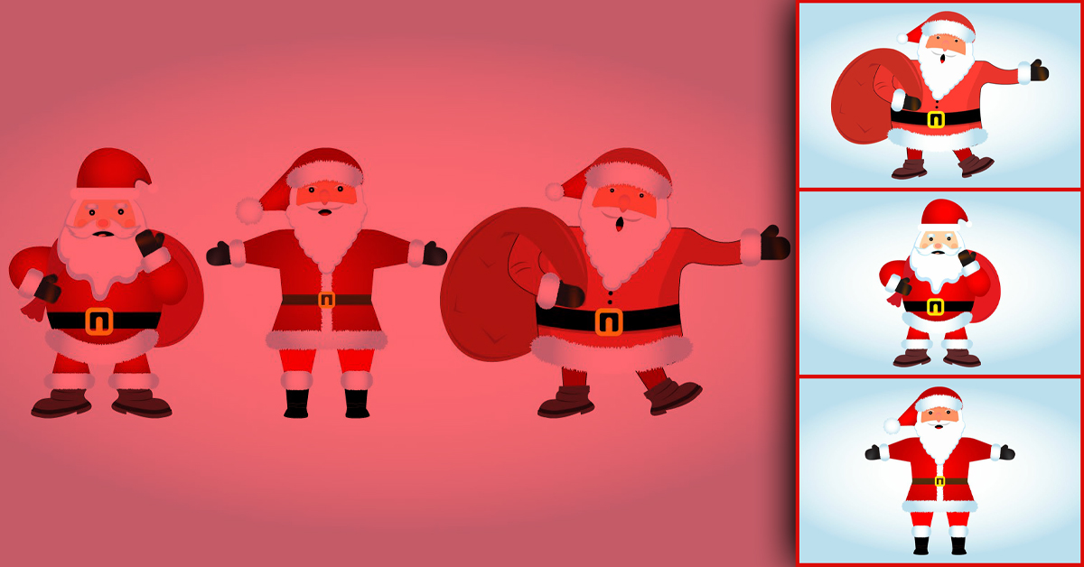 Christmas Santa Claus Set Vector Design – MasterBundles