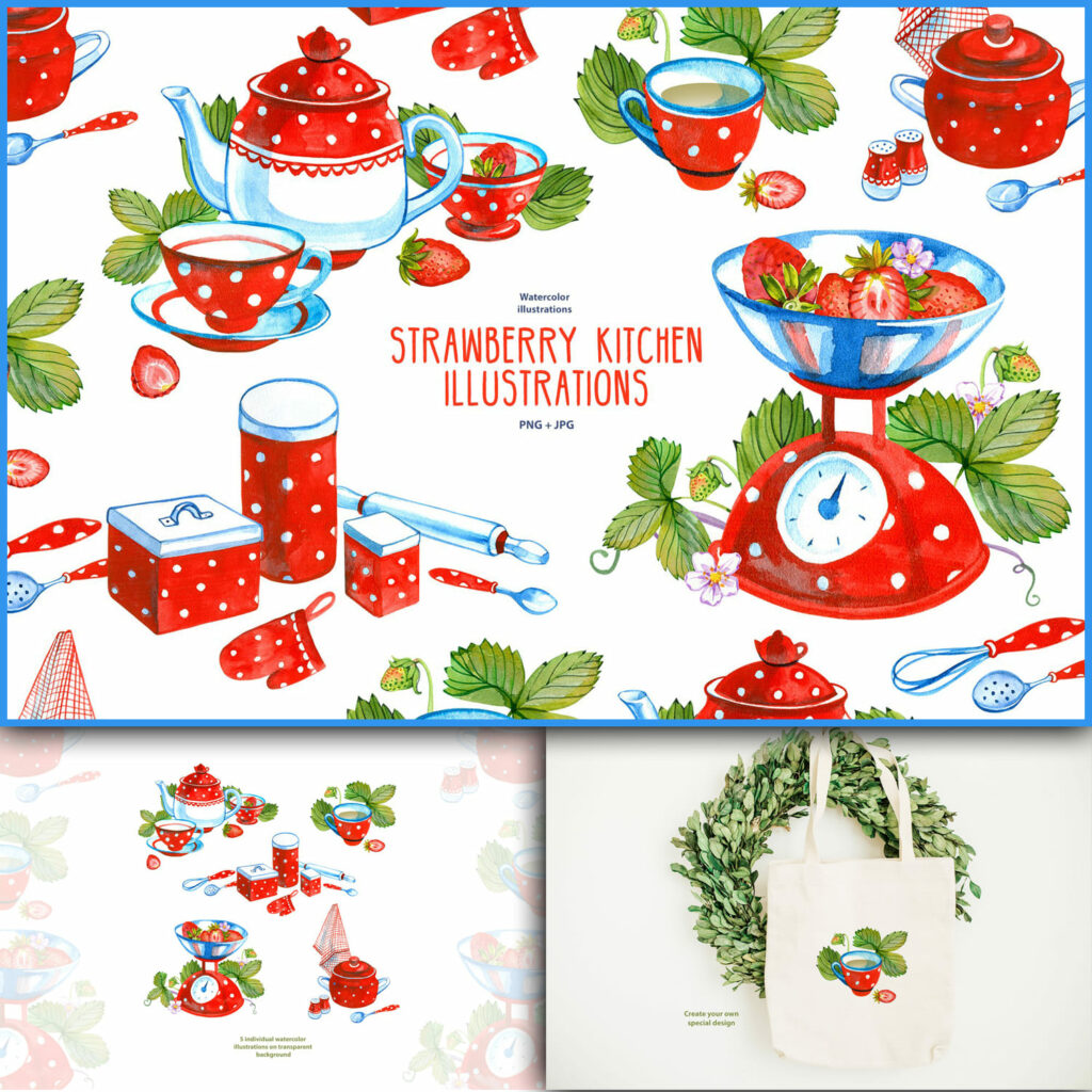 Strawberry Clipart. Summer Fruit PNG | Master Bundles