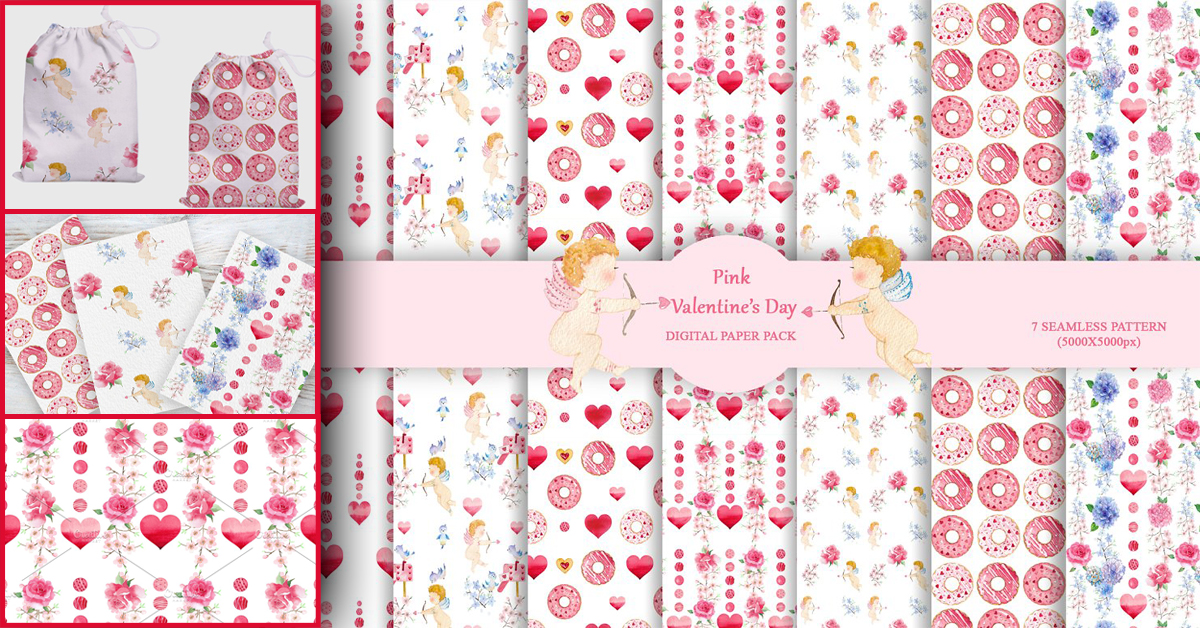 Valentine's Day Digital Paper Pack – MasterBundles