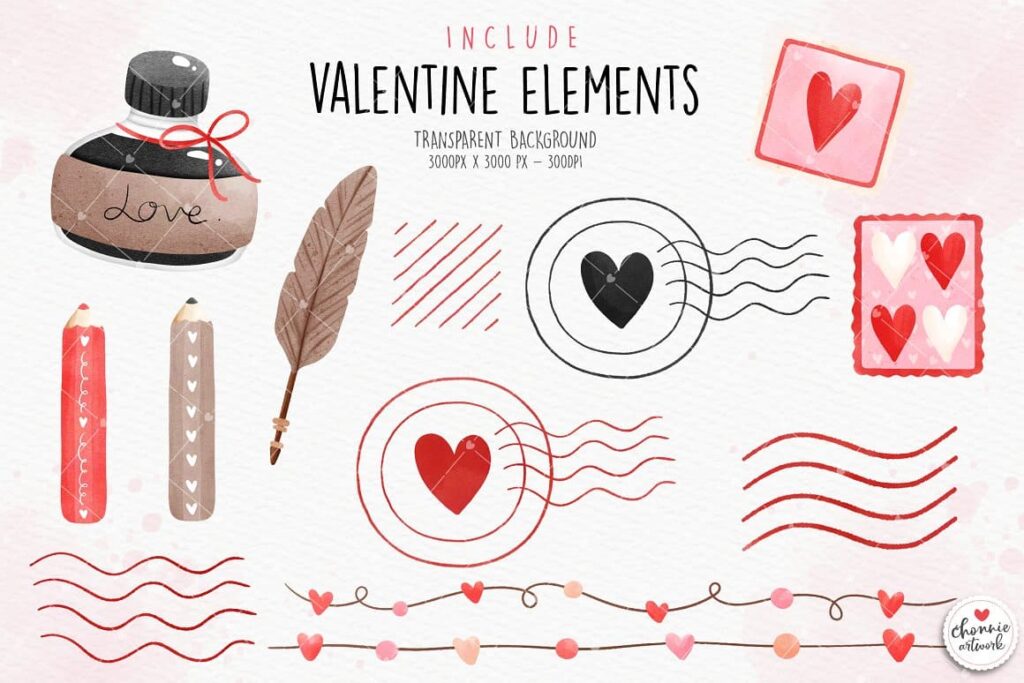 Valentine Mail Clipart – MasterBundles