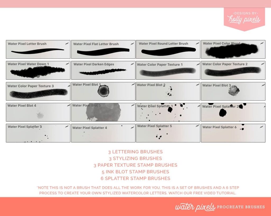 Procreate Brushes Watercolor Letters – MasterBundles