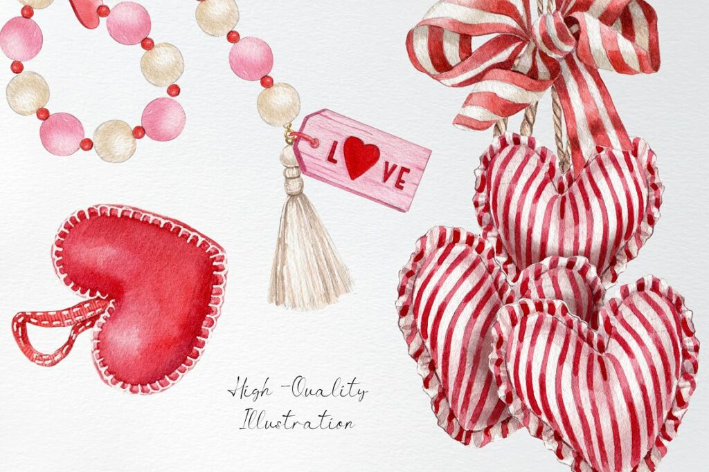 Valentine Bunting Heart Clipart – MasterBundles