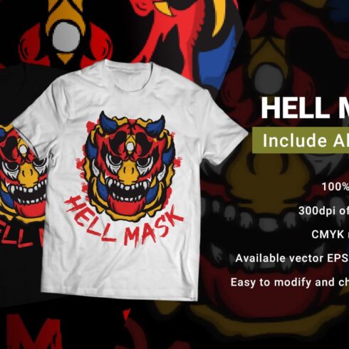 Hell Mask | T-Shirt Design | MasterBundles