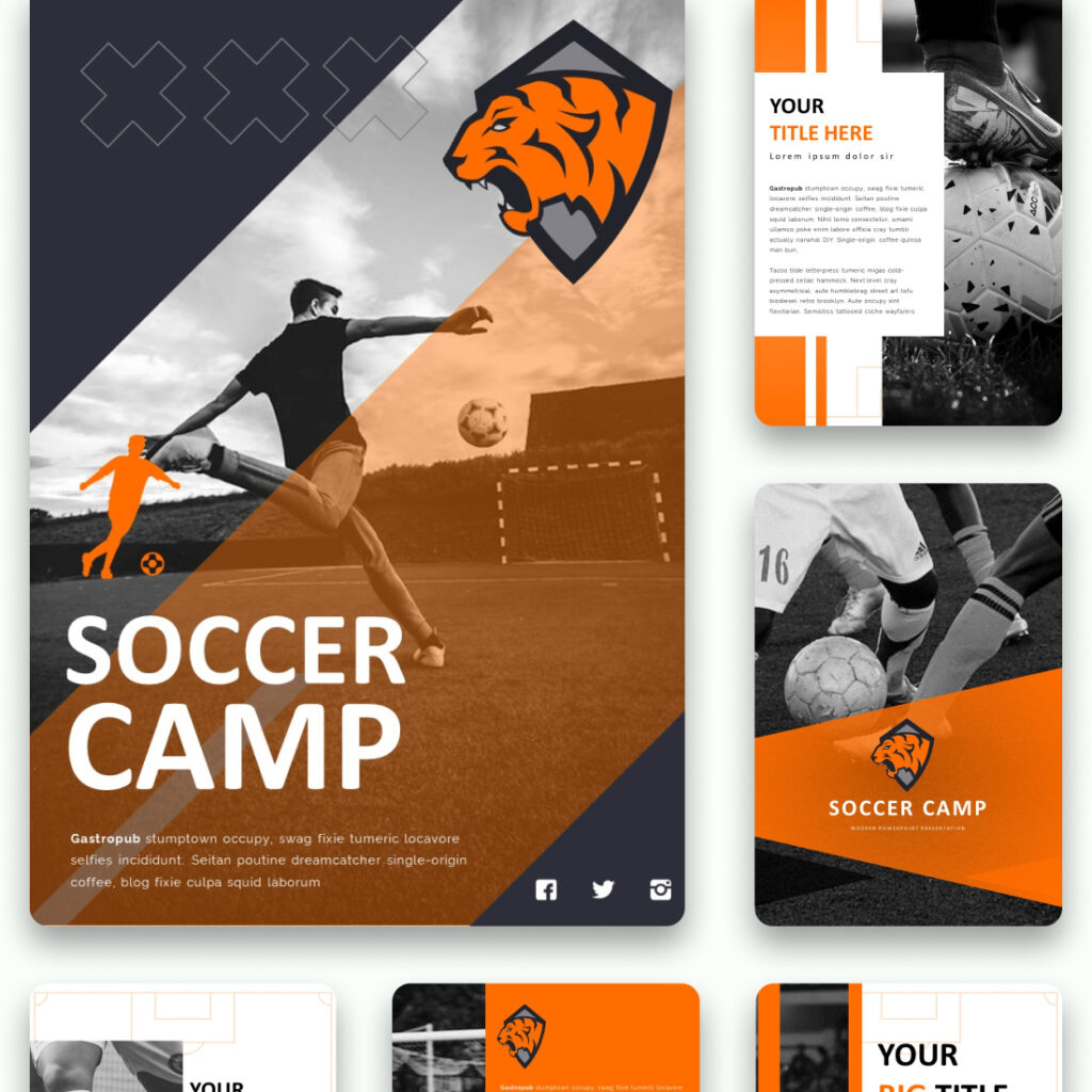 Soccer Camp Presentation Template: 50 slides, PPTX, KEY, Google Slides – MasterBundles