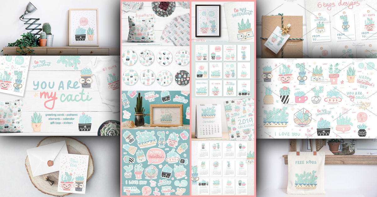 Cute Cactus Set – MasterBundles