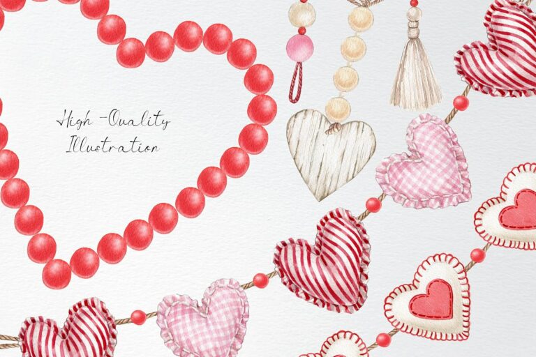 Valentine Bunting Heart Clipart – MasterBundles