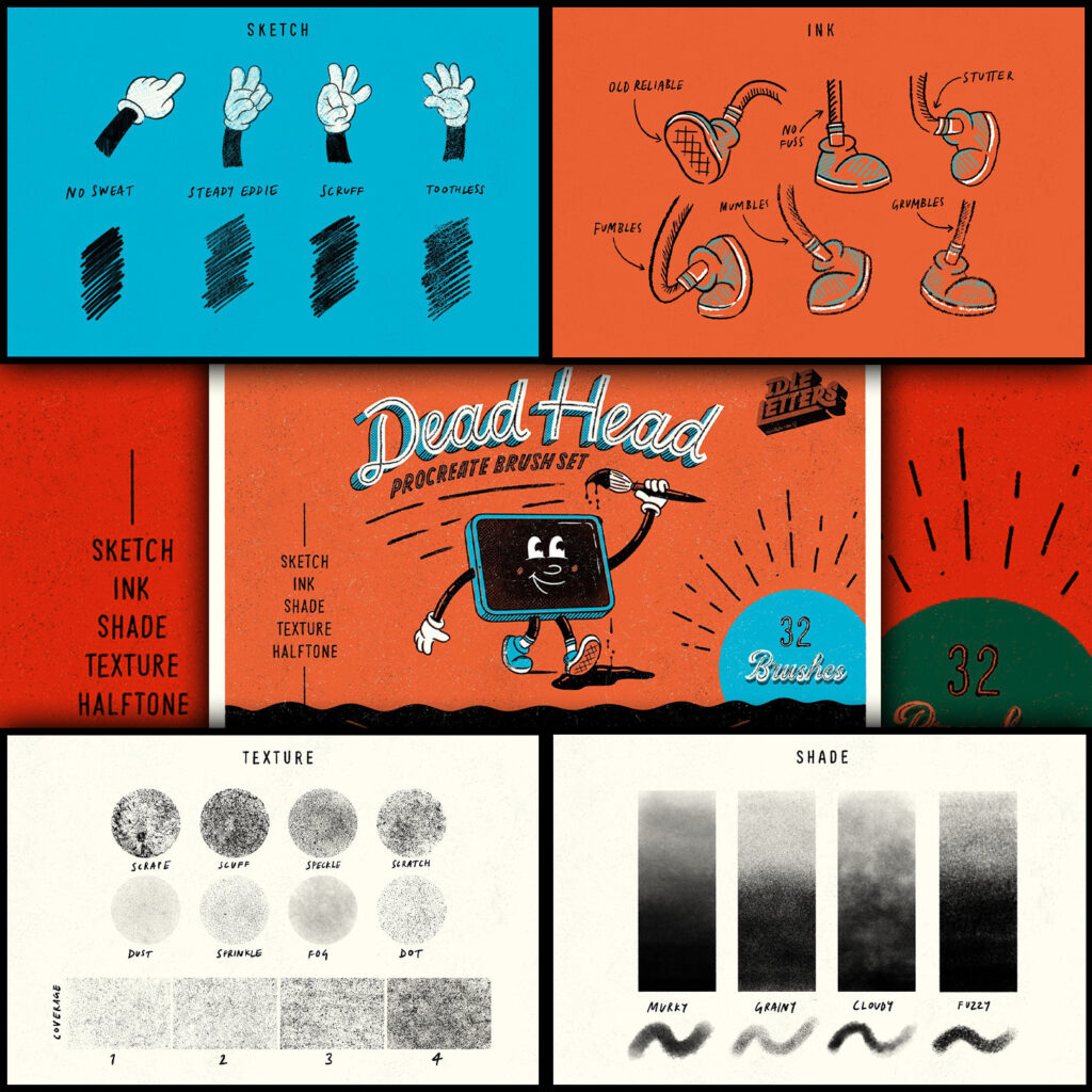 Dead Head Procreate Brush Set – MasterBundles