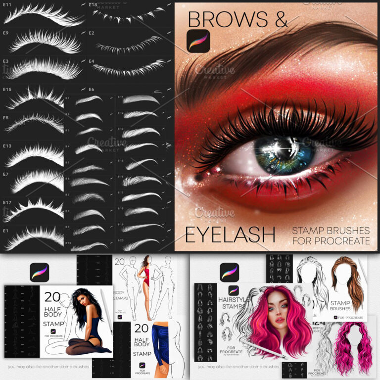 20 Hair Brushes For Procreate – MasterBundles