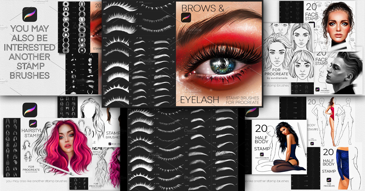 Procreate Eye & Brows Brushes Makeup – MasterBundles