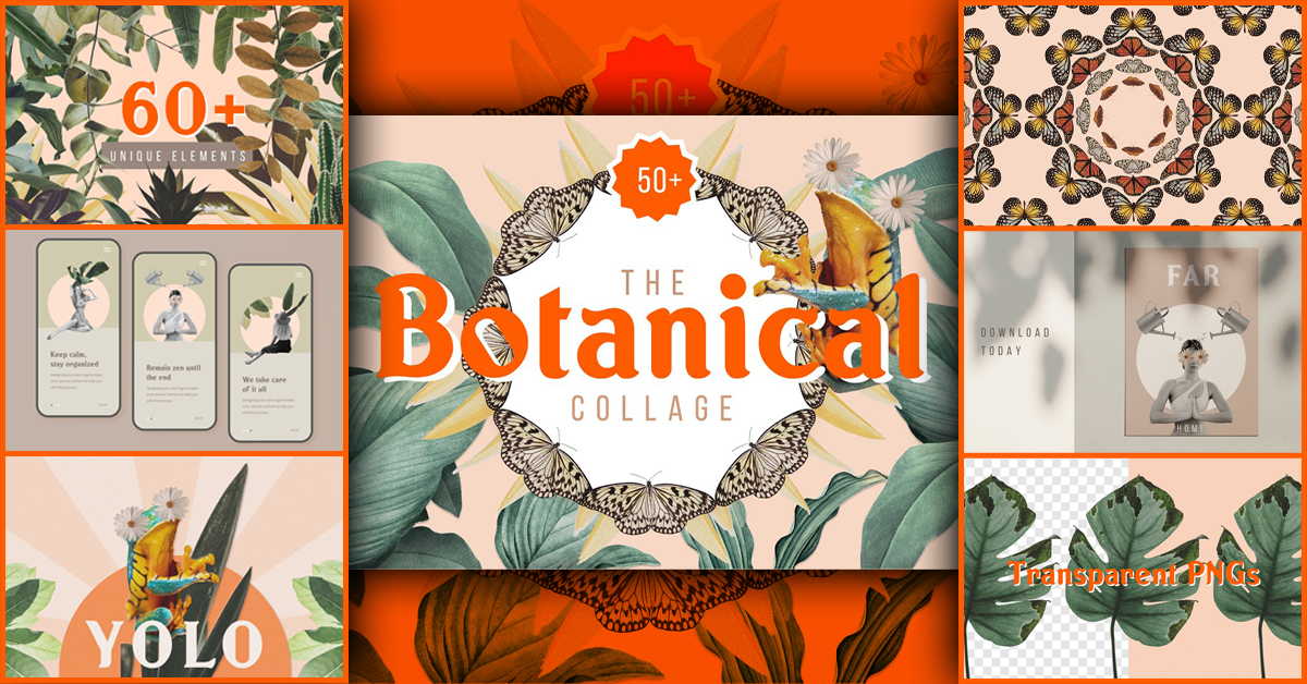 Botanical Collage Art Maker Elements – MasterBundles