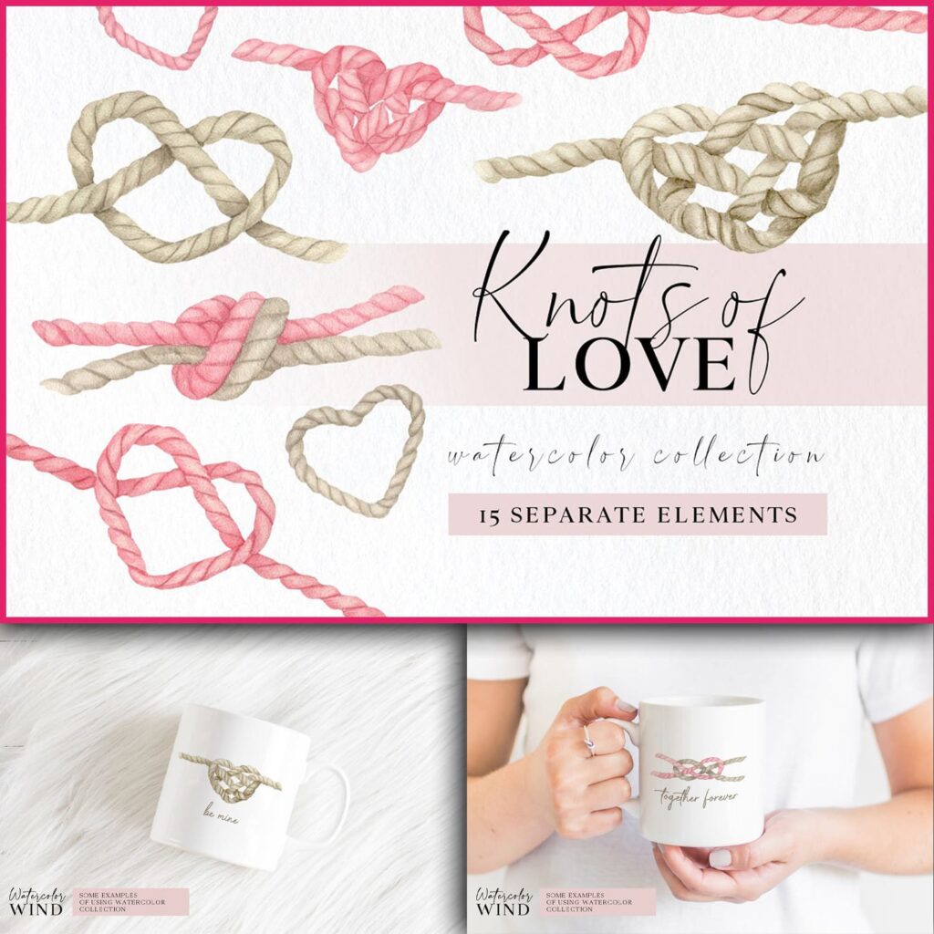 Valentines Clipart Heart Knots – MasterBundles
