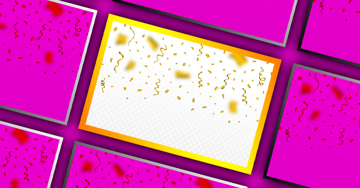 Golden Confetti and Ribbon Falling – MasterBundles