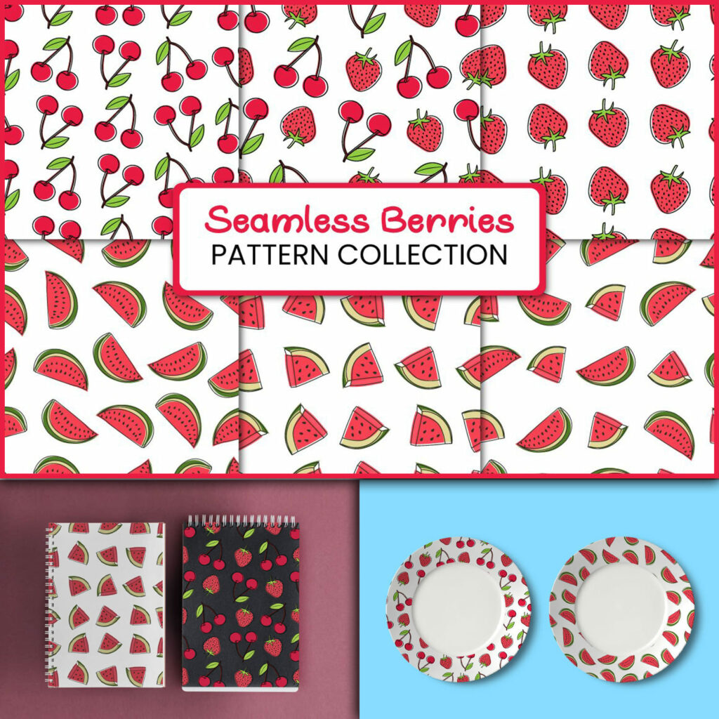 Seamless Berries Pattern Collection – MasterBundles