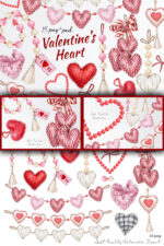 Valentine Bunting Heart Clipart – MasterBundles