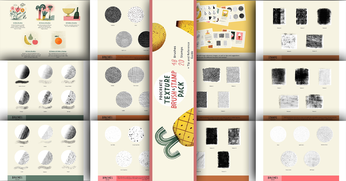 Procreate Texture Brush & Stamp Pack – MasterBundles