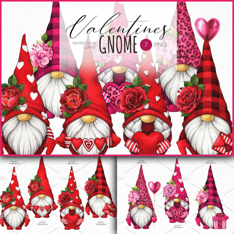 Valentine Gnomes PNG Clipart – MasterBundles