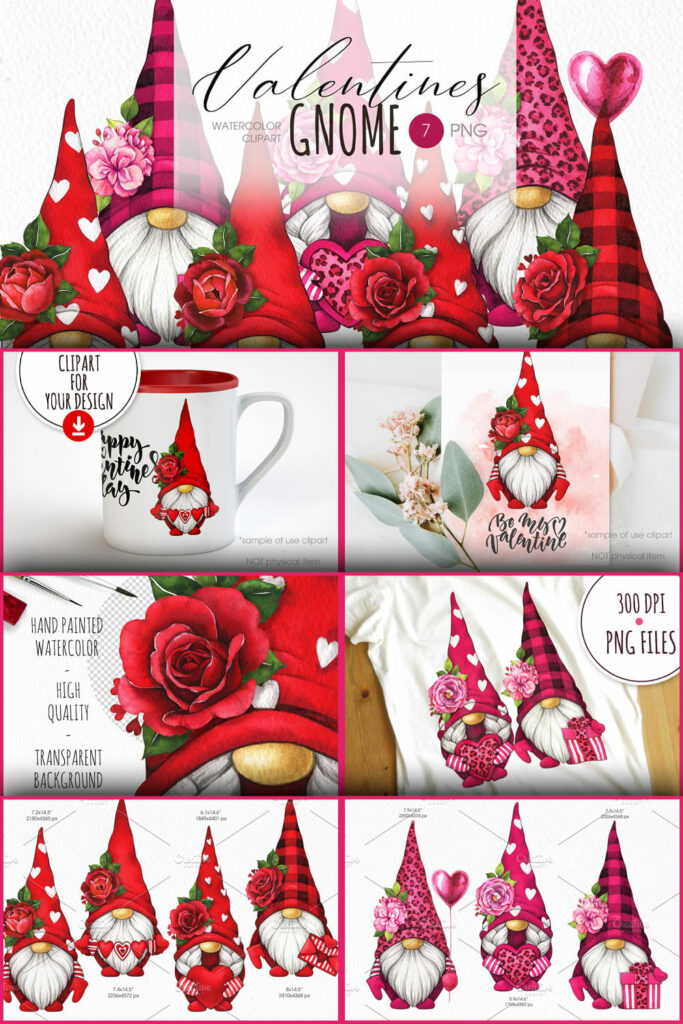 Valentine Gnomes PNG Clipart – MasterBundles