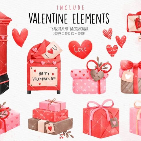 Valentine Mail Clipart | Master Bundles