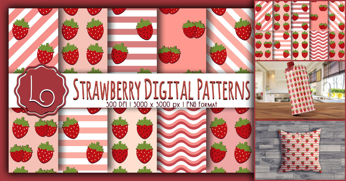 Strawberry Digital Patterns – MasterBundles