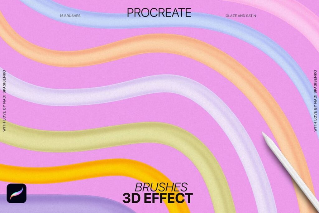 3D Effect Procreate Brushes – MasterBundles