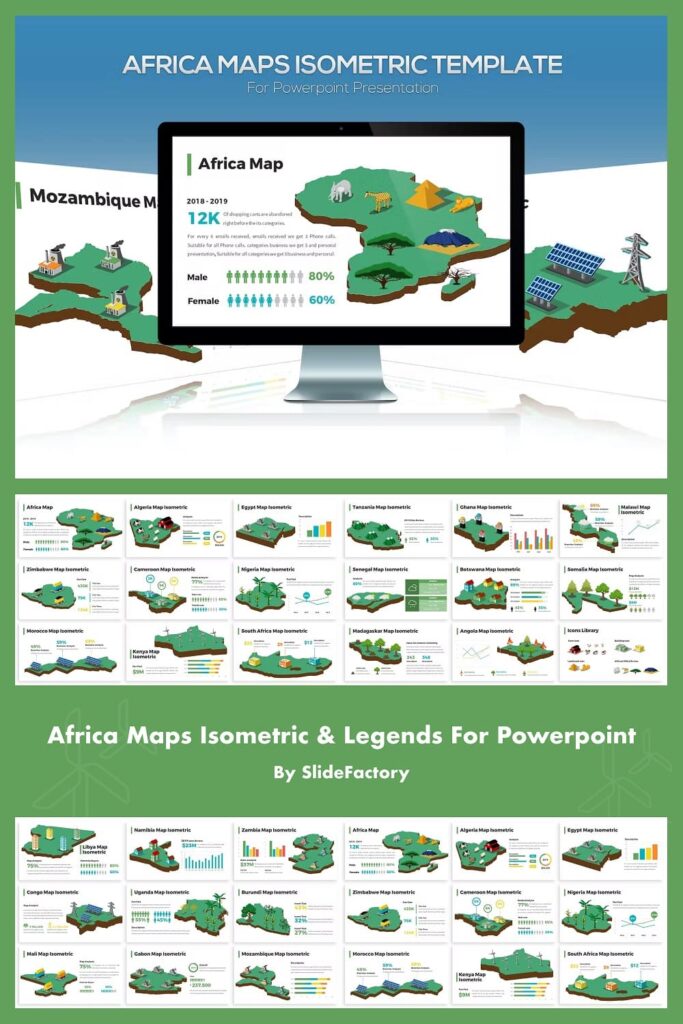 Africa Maps Isometric & Legends For Powerpoint – MasterBundles