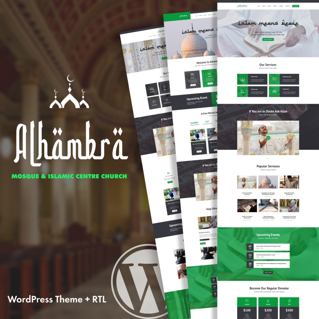 Alhambra | Mosque & Islamic Centre Church WordPress Theme + RTL ...