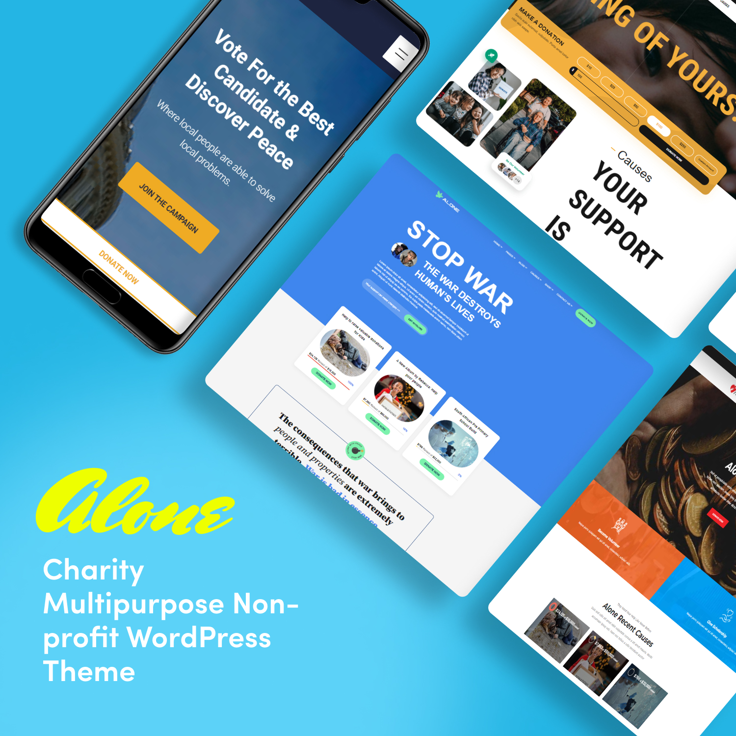 Alone – Charity Multipurpose Non-profit WordPress Theme – MasterBundles