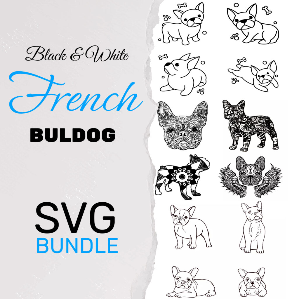Black & White French Bulldog SVG Bundle – MasterBundles